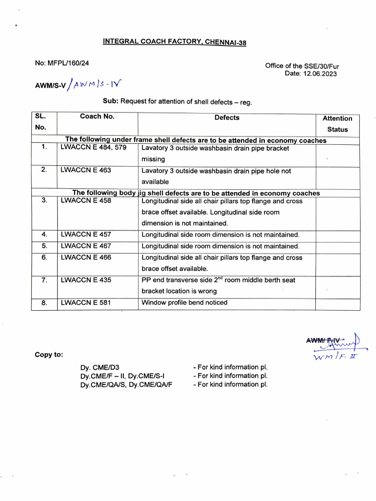 Shell Defects in Economy Coaches | PDF