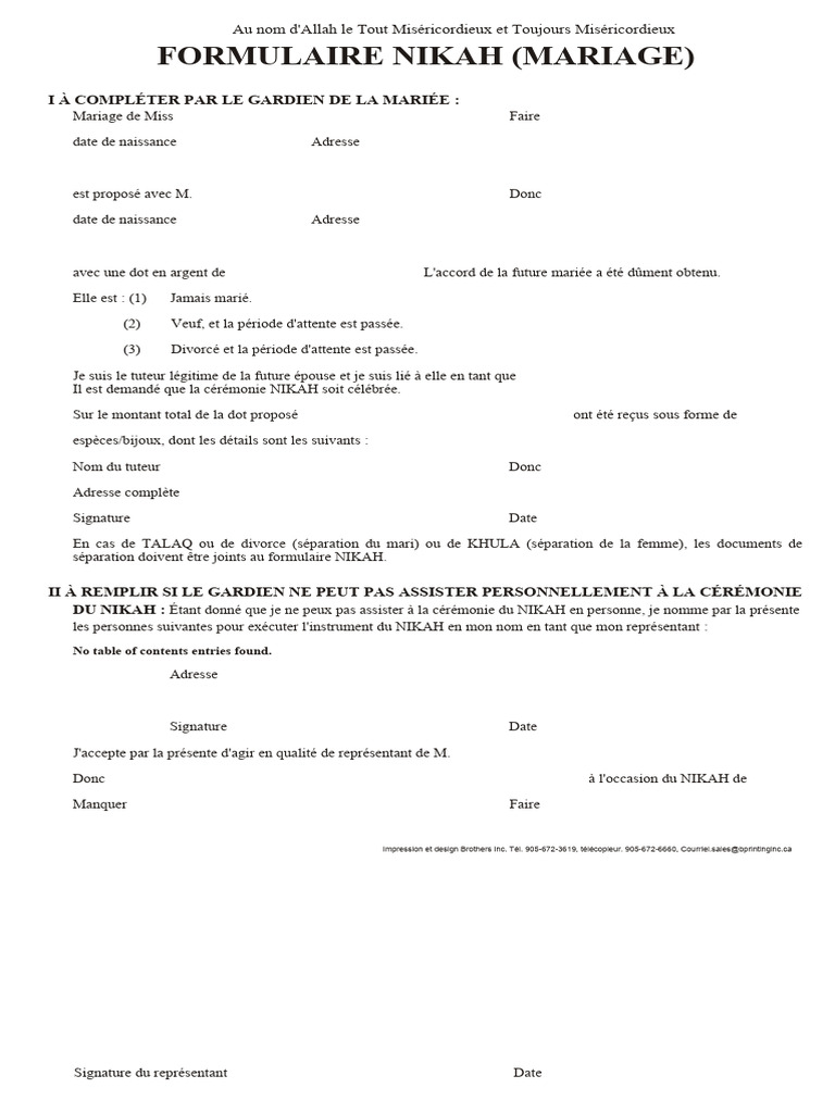 Nikah Form PDF | PDF