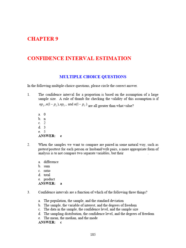 Confidence Interval Estimation Multiple Pdf Confidence Interval