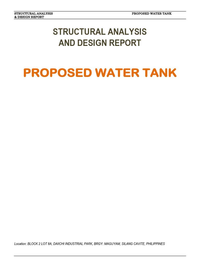 Water Tank Design and Load Analysis | PDF | Structural Steel | Strength ...