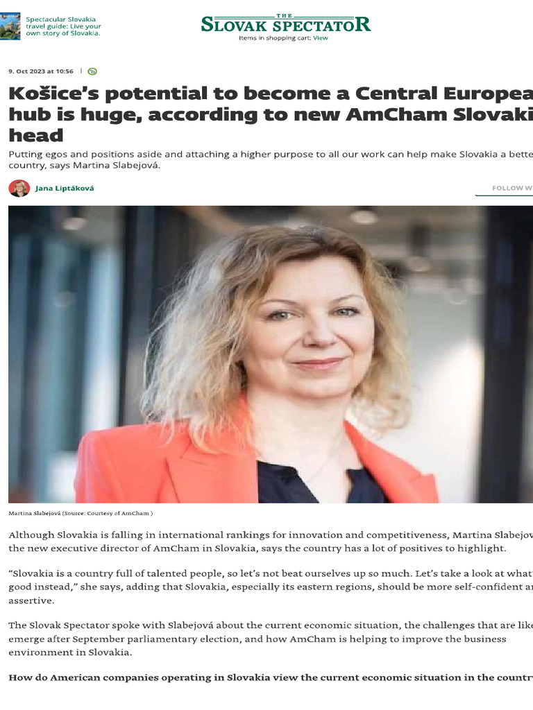 Kosice Potential To Become A Central European Hub | PDF