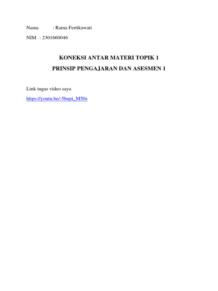 Koneksi Antar Materi Topik 1 Ppa | PDF