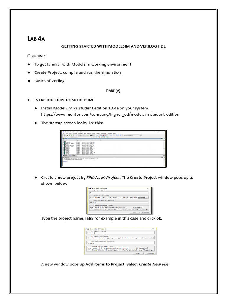 Lab 4a | PDF | Hardware Description Language | Logic Gate
