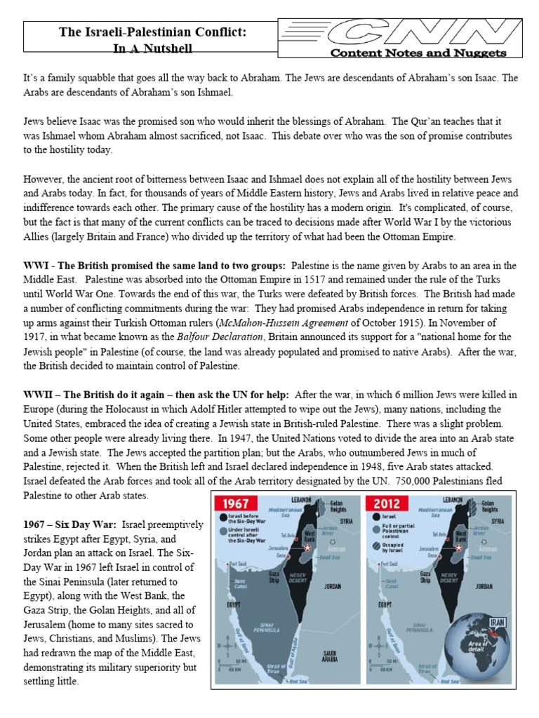 Cp11 - 5 HANDOUT CNN The Arab Israeli Conflict In A Nutshell | PDF ...