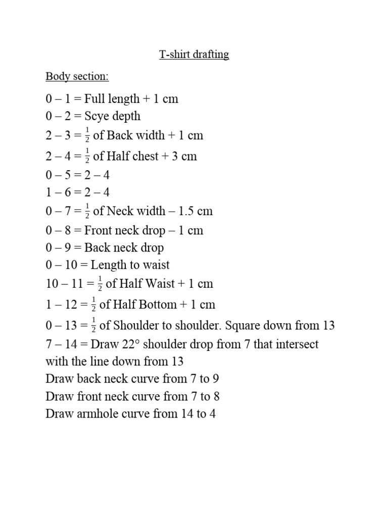 Tshirt Pattern Making | PDF | Teaching Methods & Materials