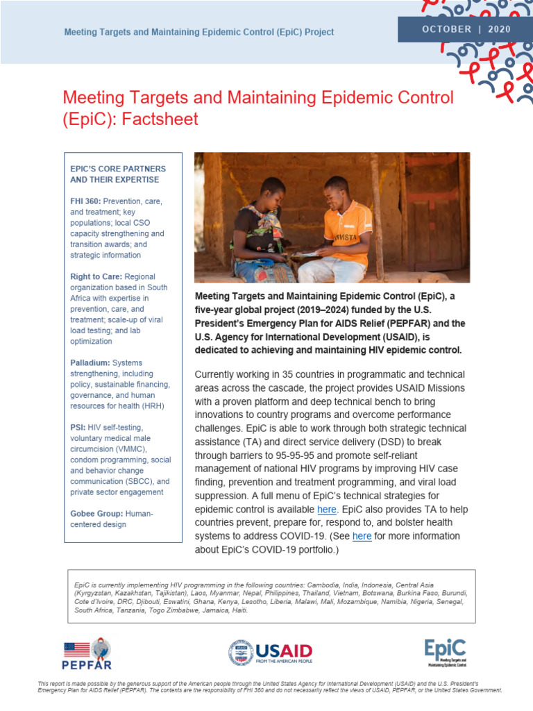 Epic Fact Sheet - 2 | PDF | President's Emergency Plan For Aids Relief ...