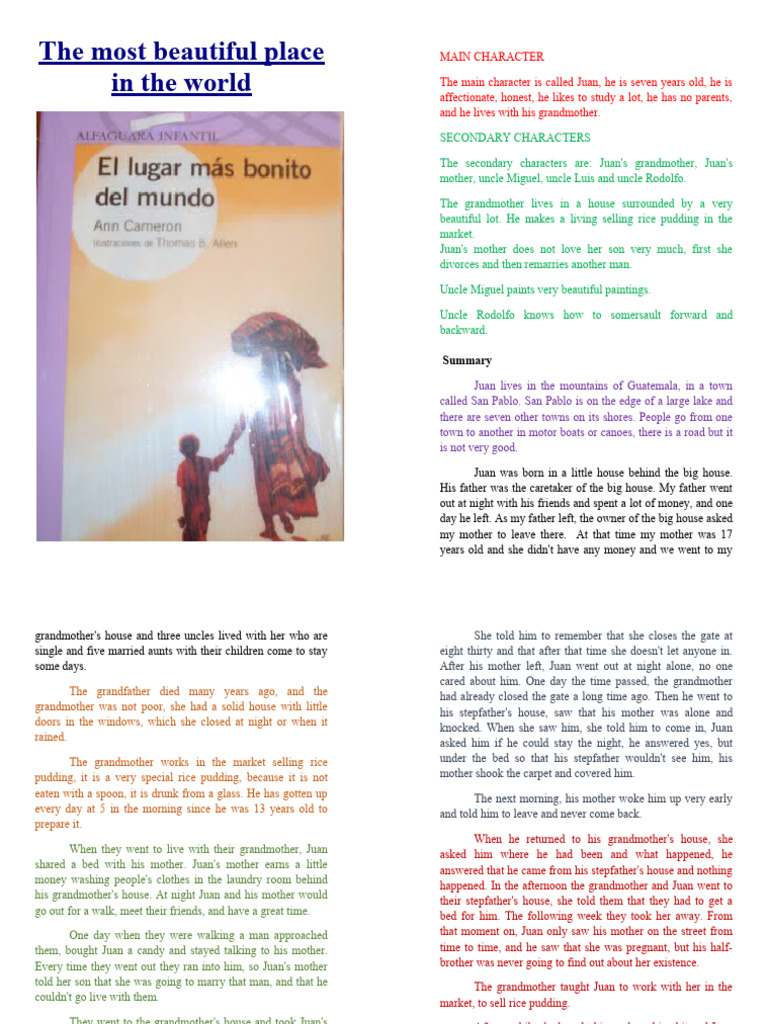 Personajes de "El Lugar Más Bonito" | PDF