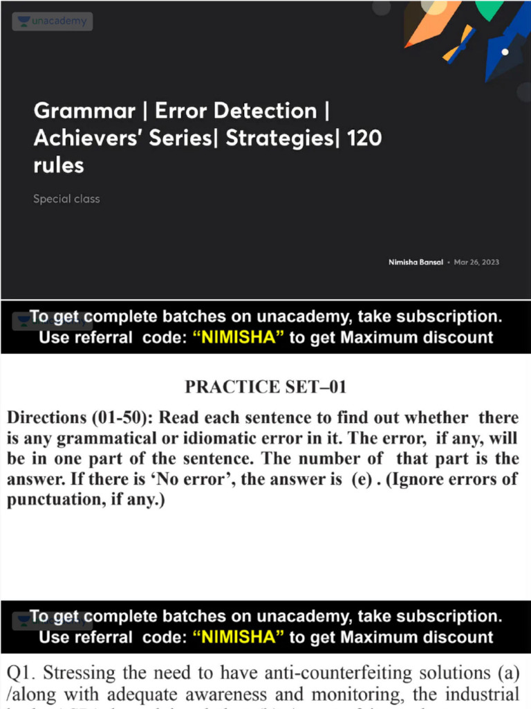 Grammar Error Detection Achievers Series Strategies 120 Rules No Pdf