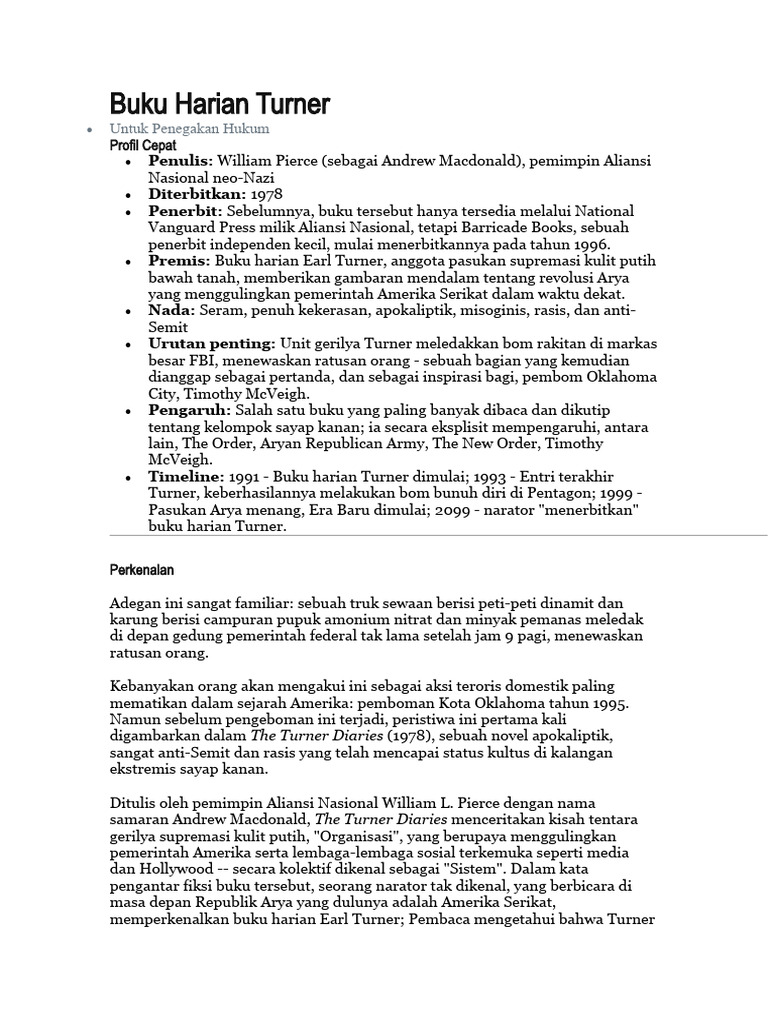 Buku Harian Turner | PDF
