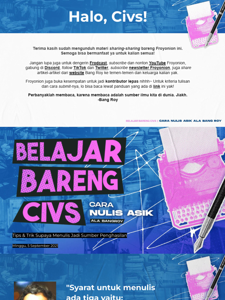Cara Nulis Asyik Ala Bang Roy | PDF
