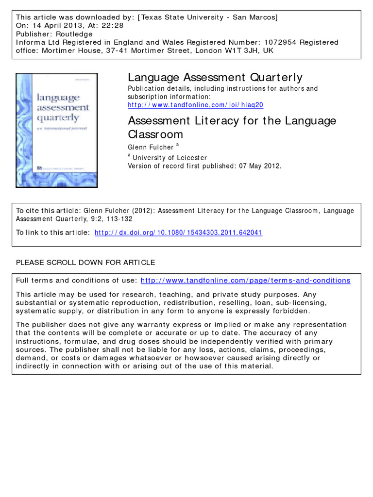 Assessment Literacy | PDF | Educational Assessment | Survey Methodology
