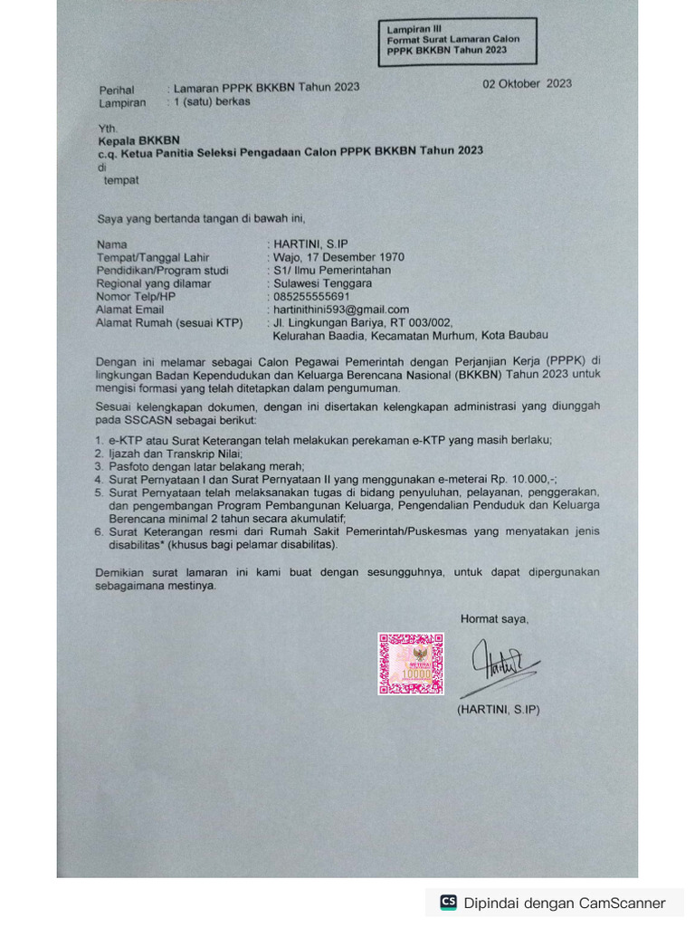 E-Materai Lamaran | PDF