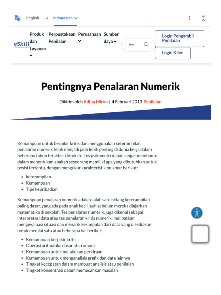 Pentingnya Penalaran Numerik | PDF