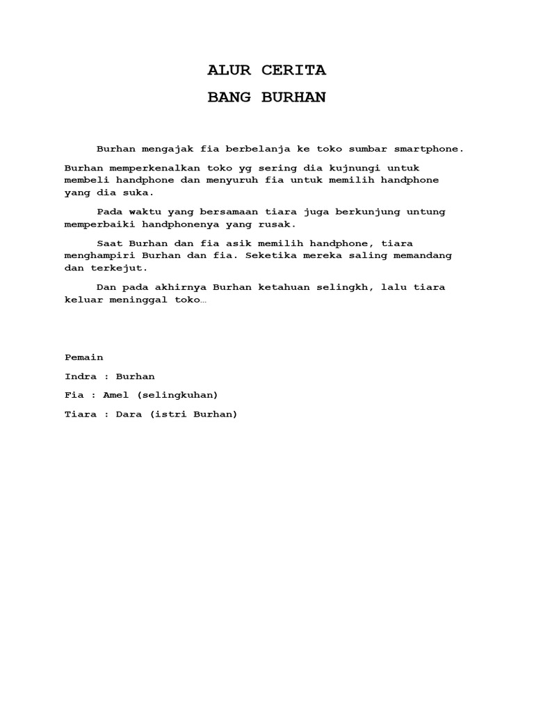 Alur Cerita (Mas Burhan) | PDF