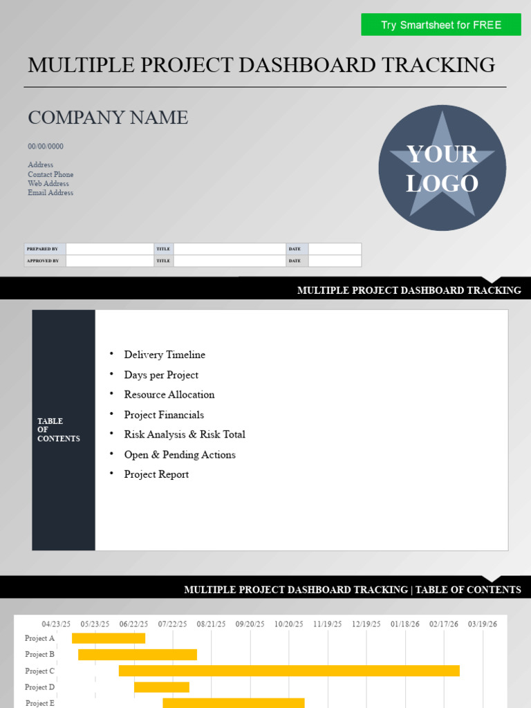 IC Multiple Project Dashboard Tracking 11362 PowerPoint | PDF | Computing