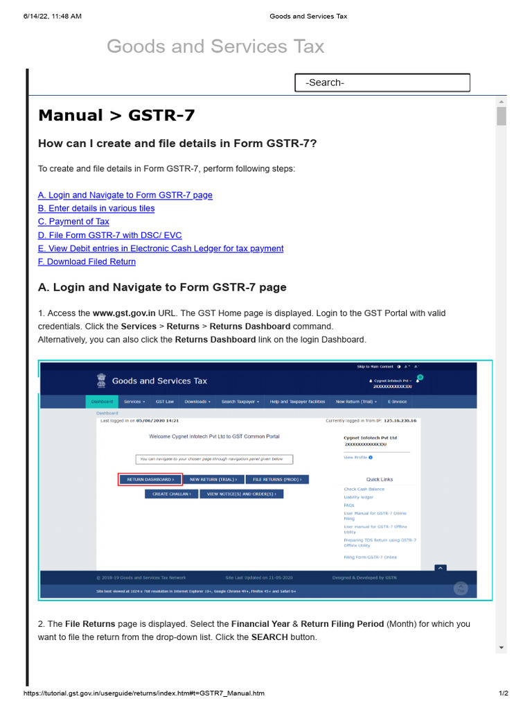 GSTR-7 Filing Process Guide | PDF | Business