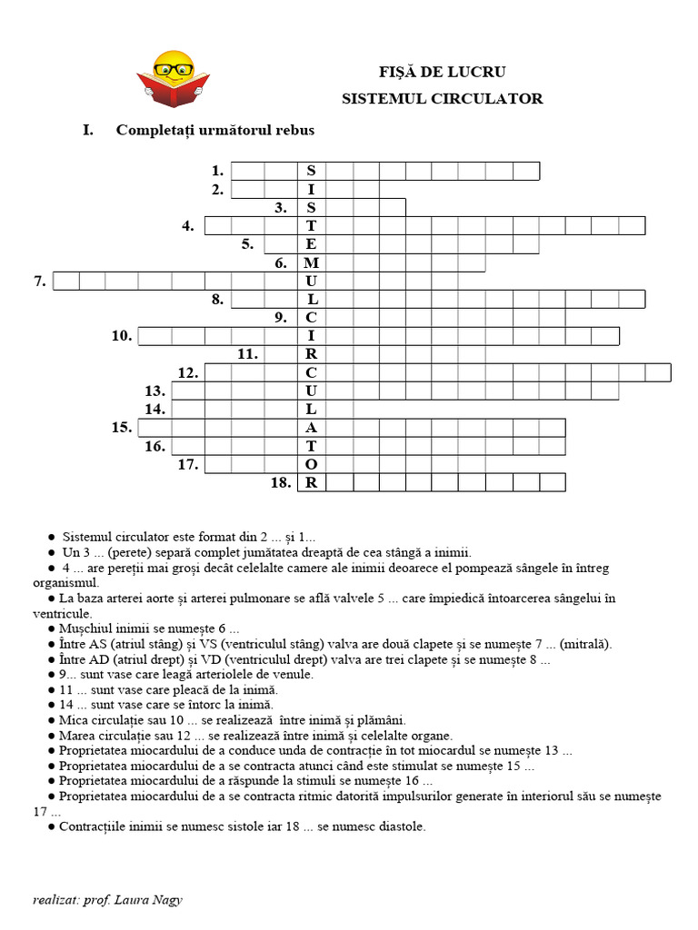 Fisa de Lucru Sistemul Circulator | PDF