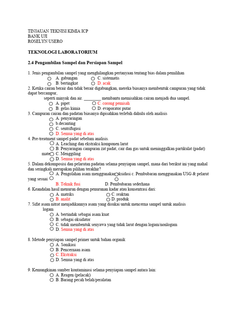 Soal Latihan Kimia Analitik 0001 | PDF