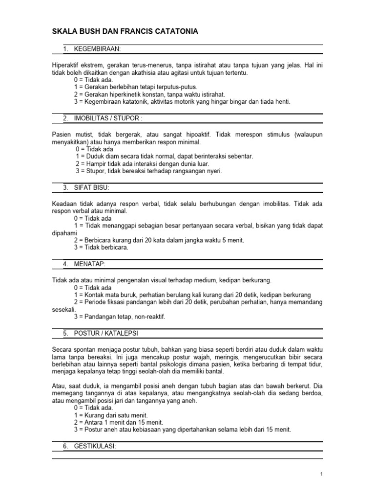 Skala Bush Dan Francis Catatonia | PDF