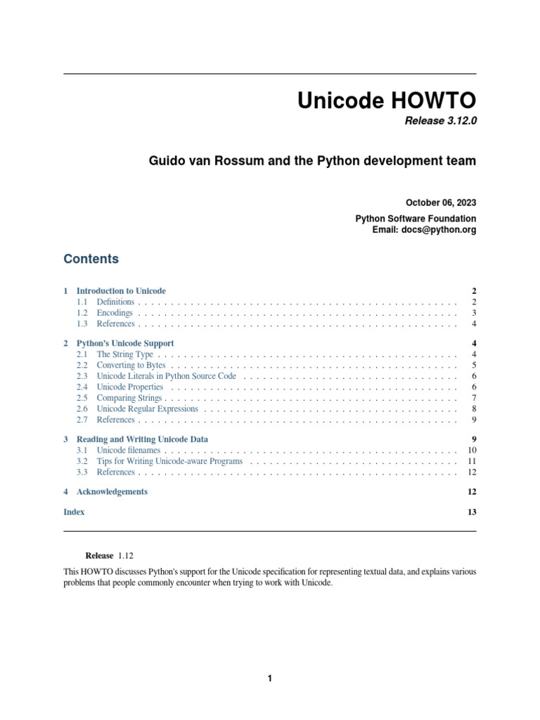 Howto Unicode | PDF | Filename | Character Encoding