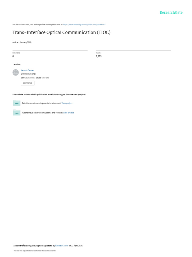 Trans-Interface Optical Communication TIOC | PDF | Video | Mirror