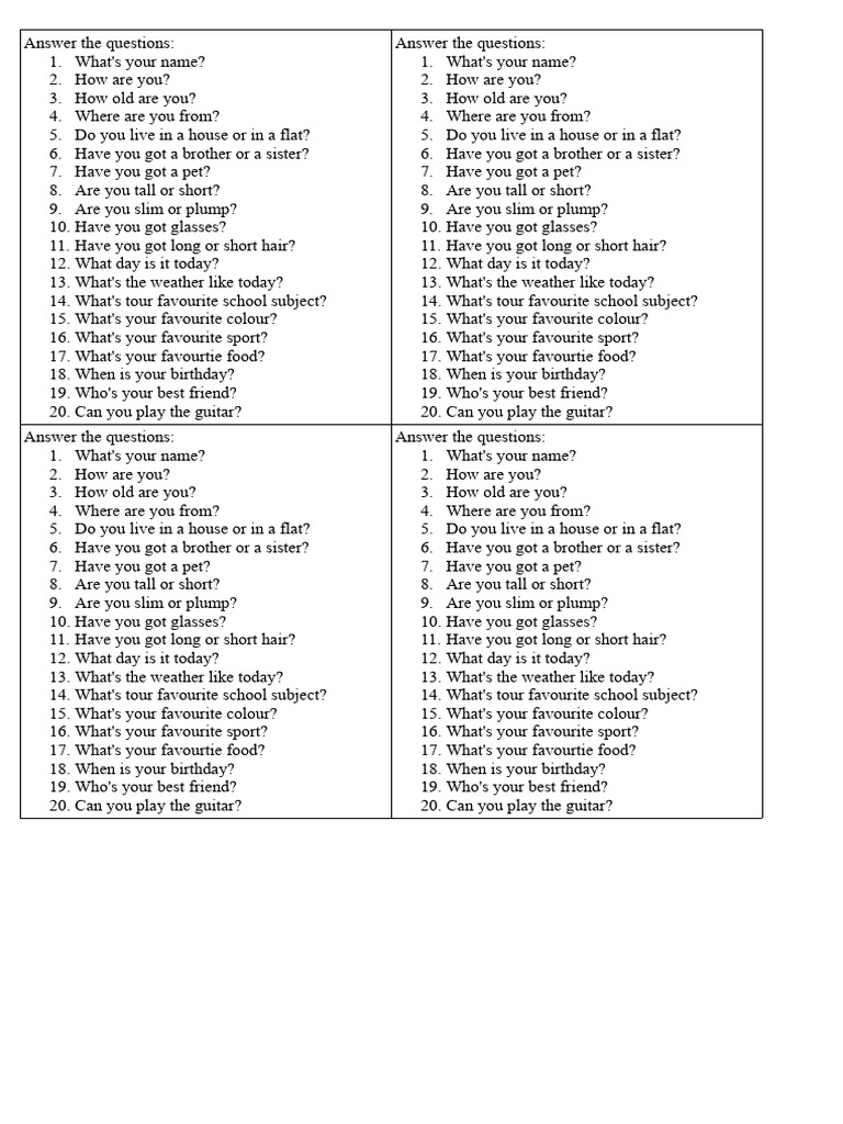 3rd Grade Speaking Exercise | PDF