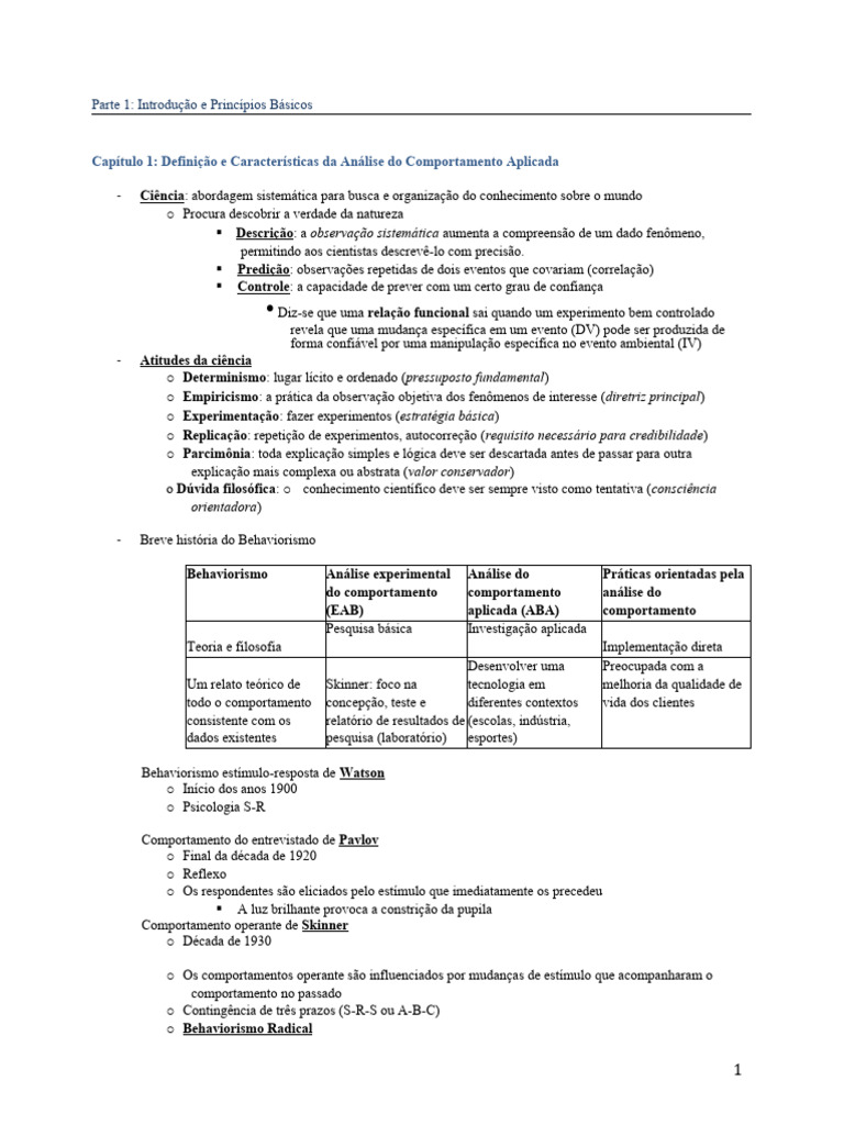 Resumos de Cooper, Heron e Heward | PDF | Behaviorismo | Tempo