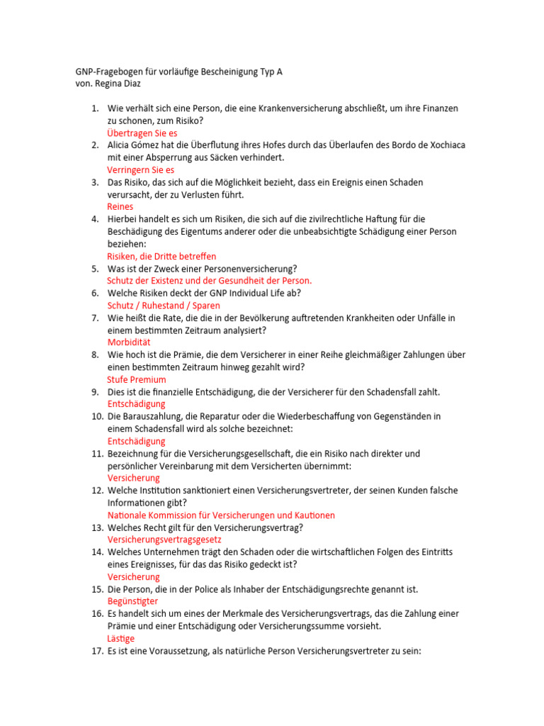 BSP-Fragebogen - Karte A - Fragen Und Antworten | PDF