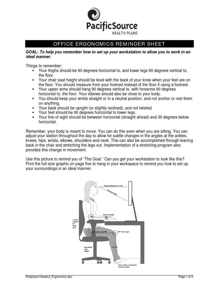 Ergonomics Handout | PDF