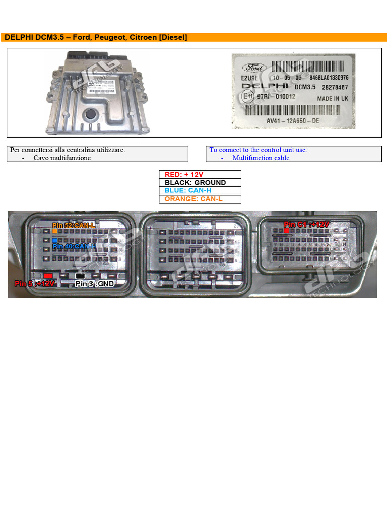 Pinout Delphi Ford DCM3.5 | PDF