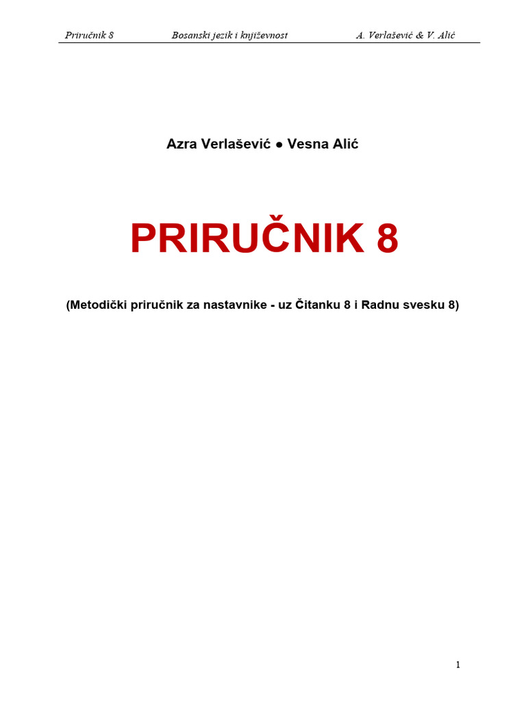 Prirucnik Citanka I RS 8 PDF | PDF