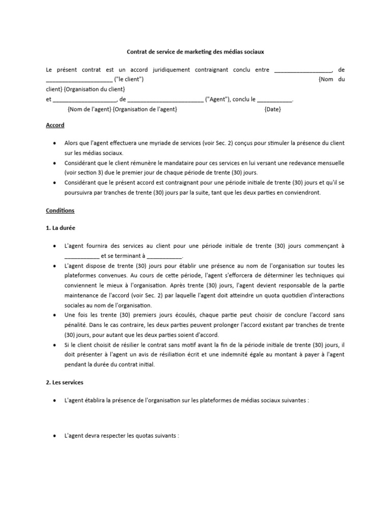 Exemple de Contrat SMMA | PDF