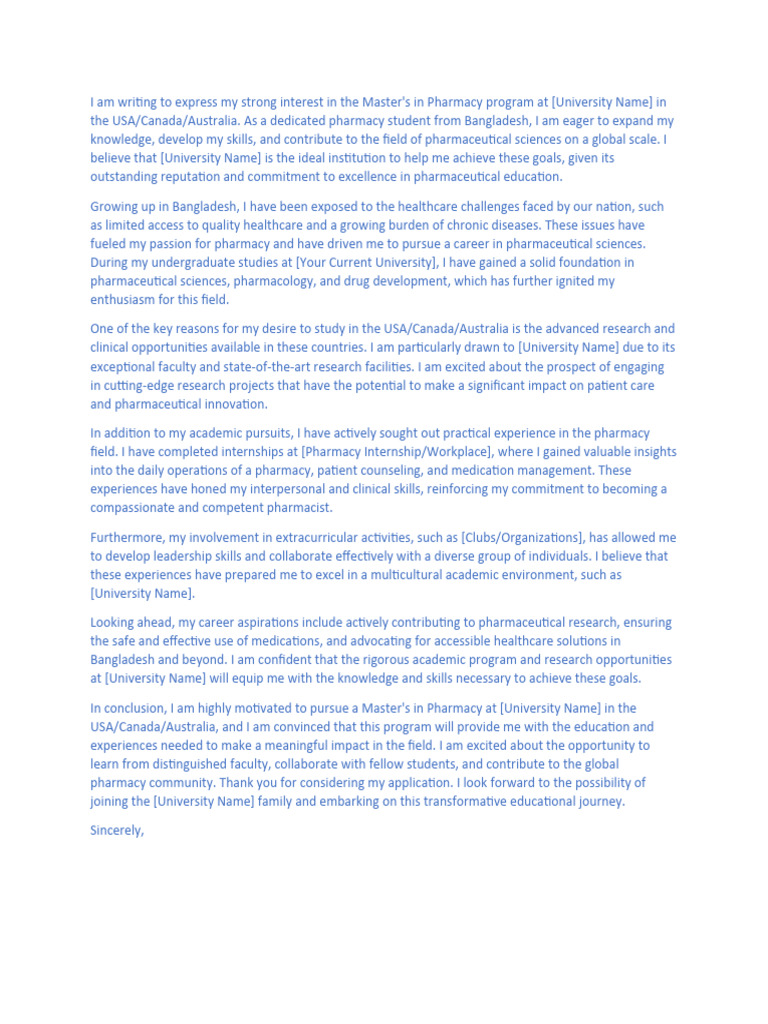 Statement of Purpose Sample EXAMPLE | PDF