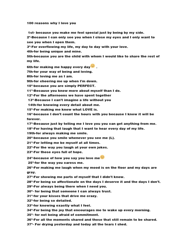 100 Reasons Why I Love You | PDF