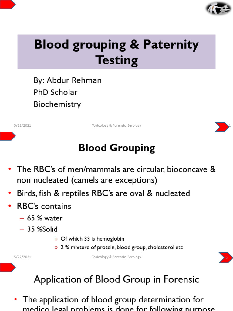 Paternity Testing in Forensic Science | PDF | Blood Type | Allele