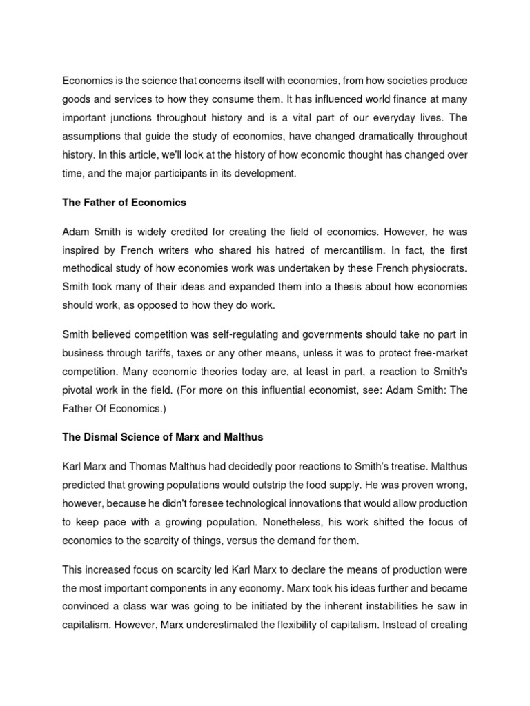 History of Economics | PDF | Classical Economics | Economics