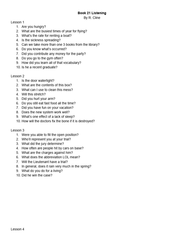 Listening Exercises for English Learners | PDF