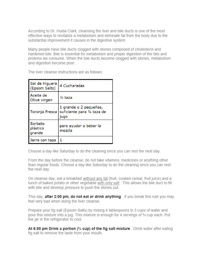 Liver Cleansing Dr. Hulda Clark | PDF | Wellness | Lifestyle