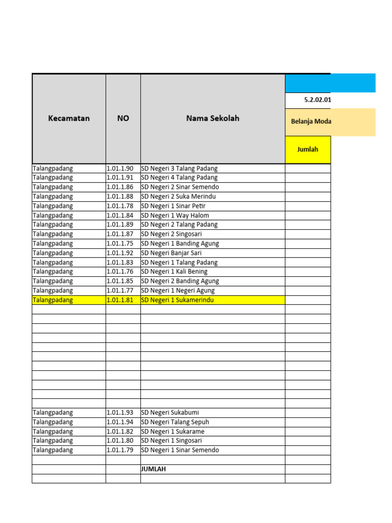 Form Rekap Belanja Modal SDN 1 Sukamerindu | PDF | Teknologi & Rekayasa