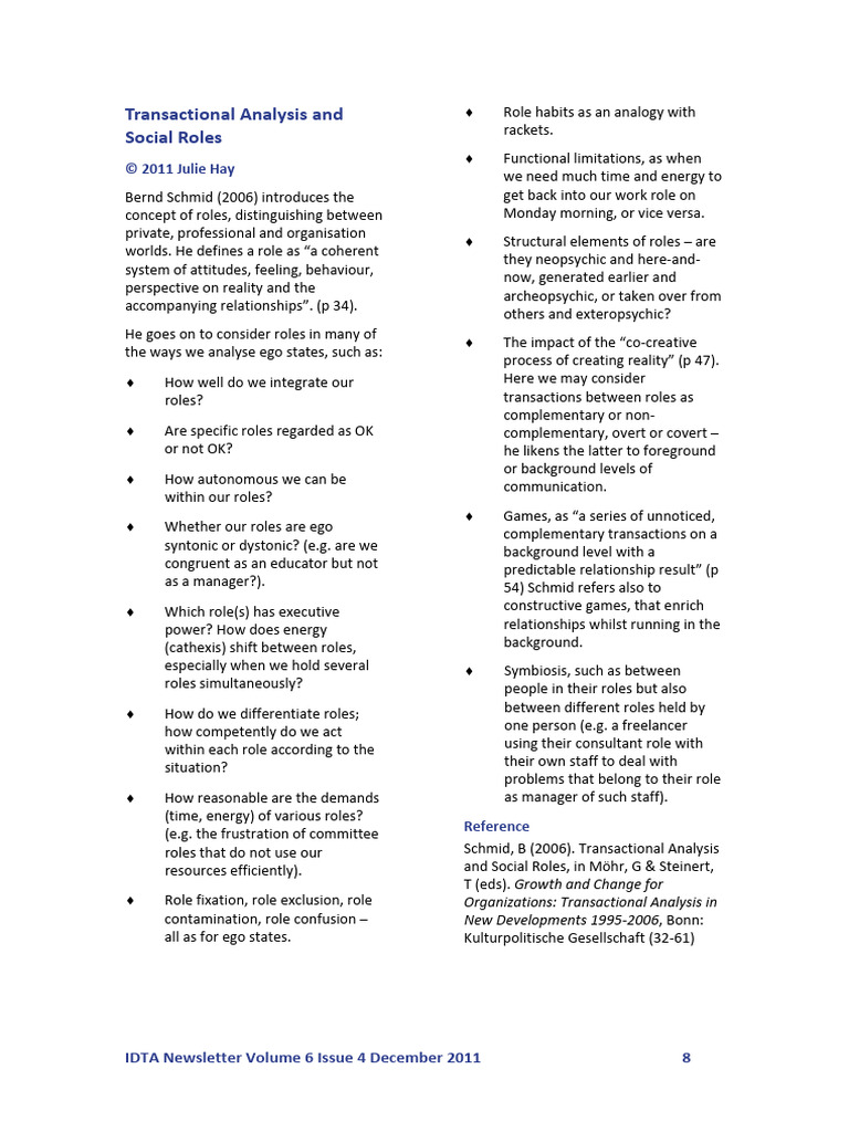 Ta Social Roles Idta News | PDF