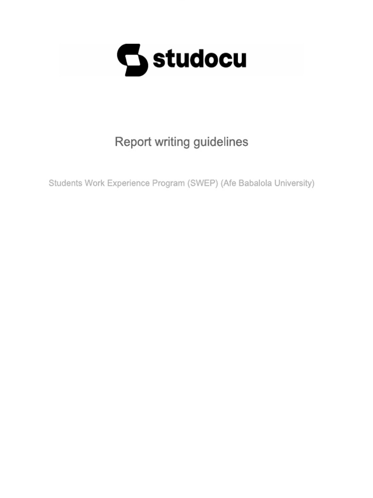 Report Writing Guidelines | PDF