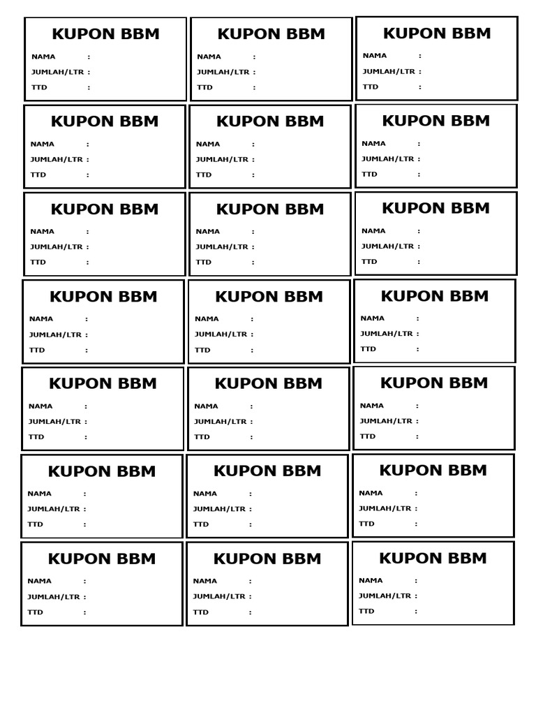 KUPON BBM | PDF