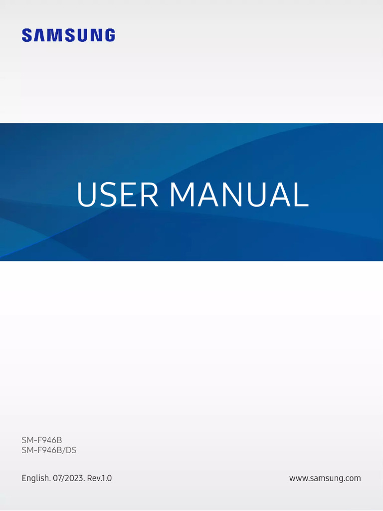 User Manual Samsung Galaxy Z Fold 5 (English - 189 Pages) | PDF