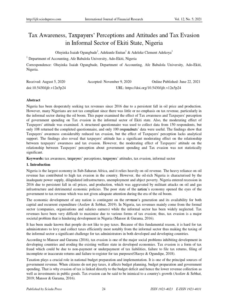 Tax Awareness Taxpayers Perceptions and Attitudes | PDF ...