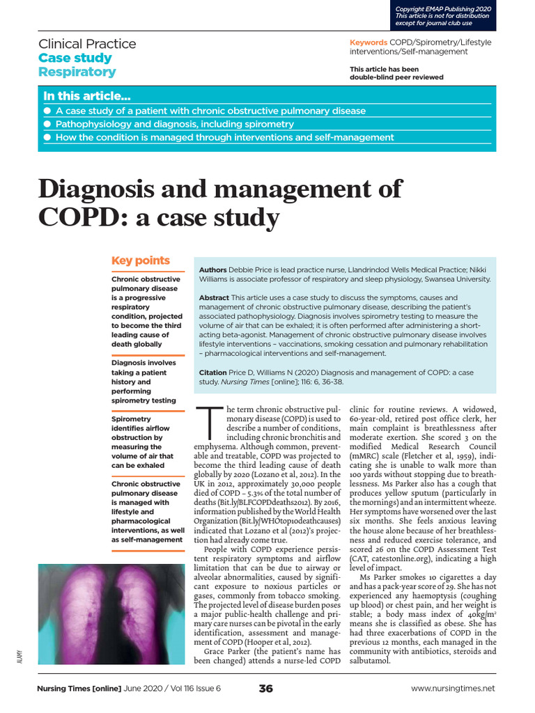 Diagnosis and Management of COPD A Case Study | PDF | Chronic ...