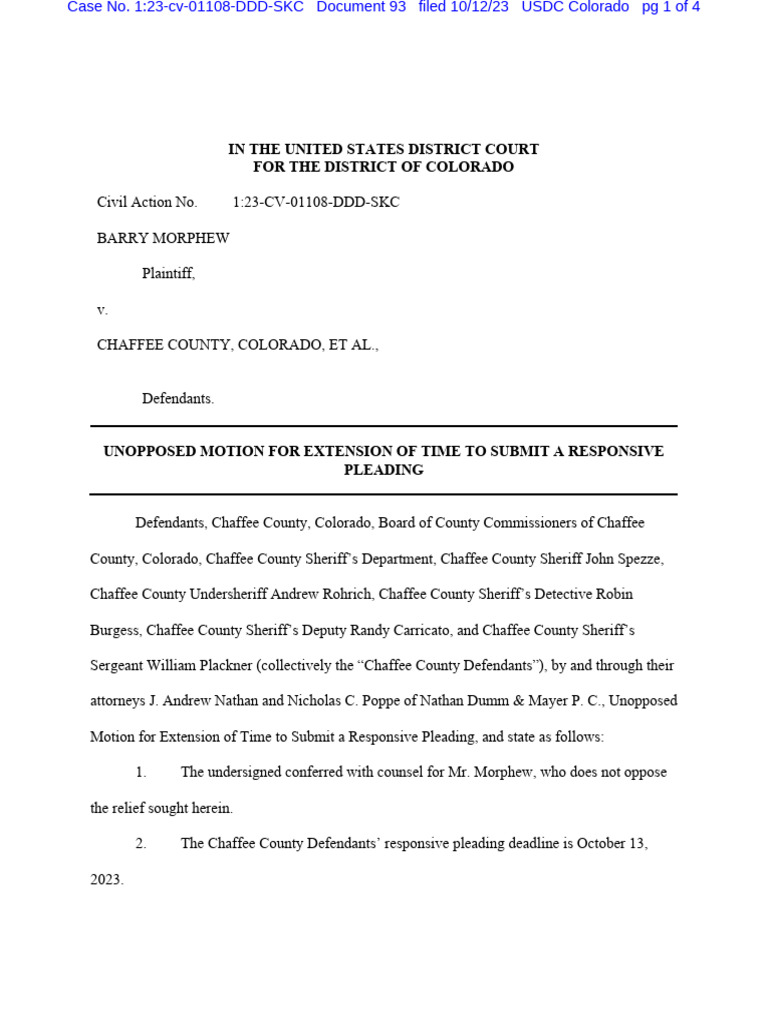 Barry Morphew Civil - Litigation | PDF | Pleading | Lawsuit