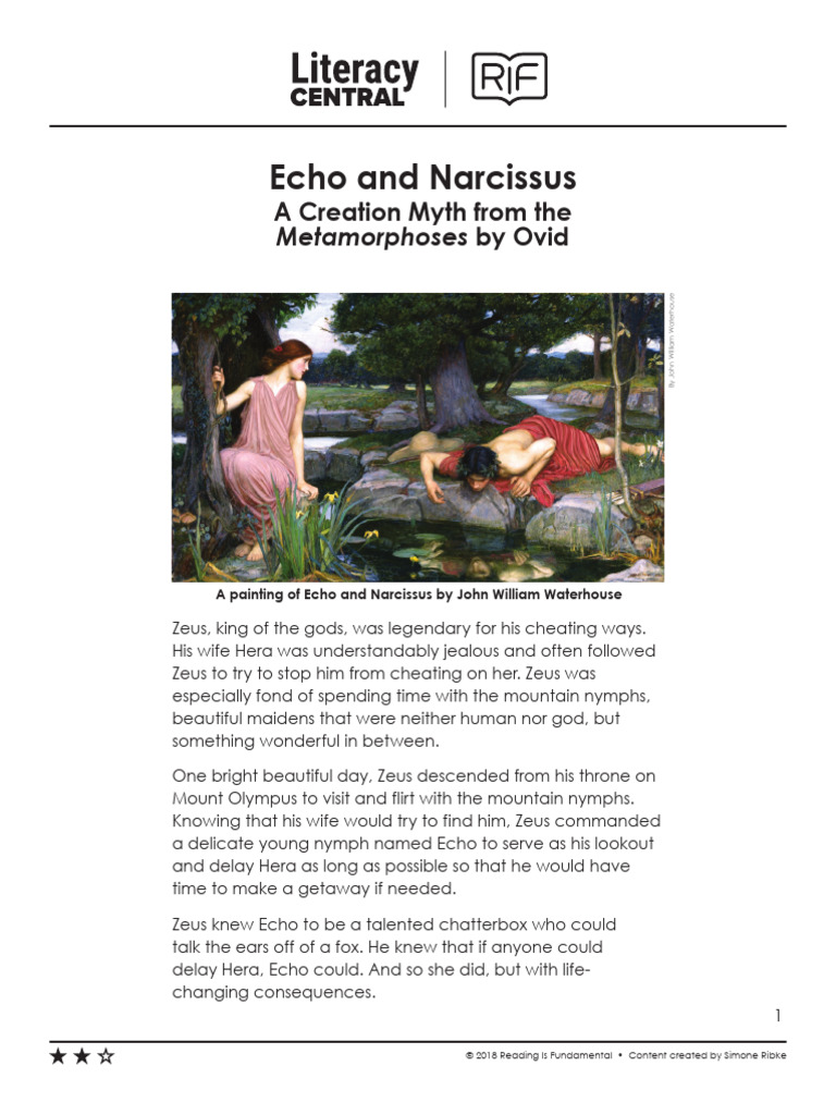Narcissus and Echo From The Metamorphoses | Download Free PDF | Hera
