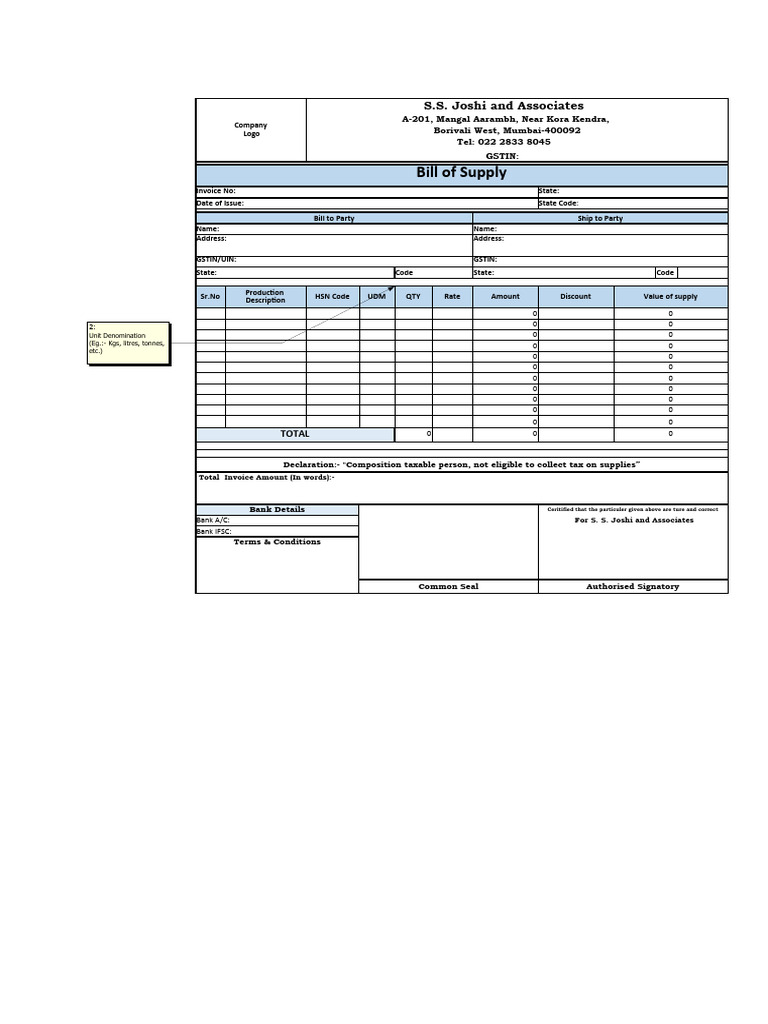 GST Invoice Format For Composition Scheme Dealers | PDF | Governance ...