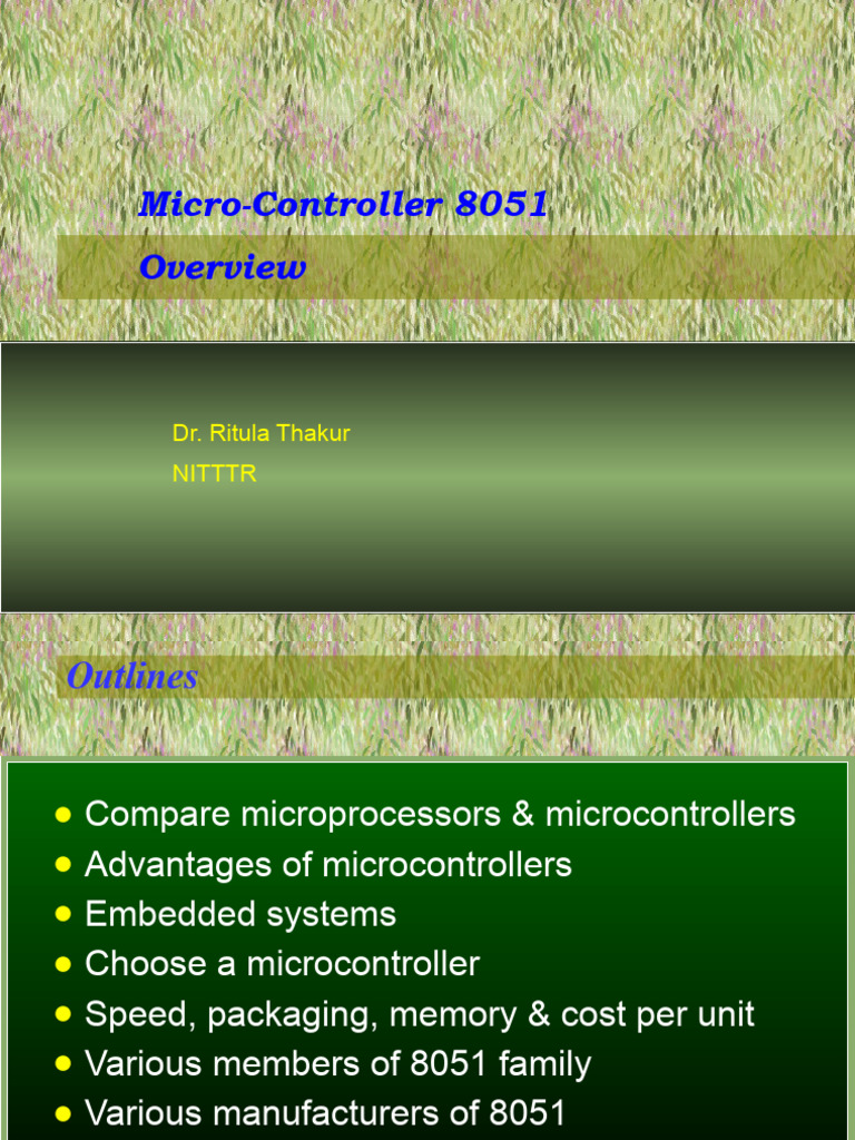 Micro-Controller 8051: Dr. Ritula Thakur Nitttr | PDF