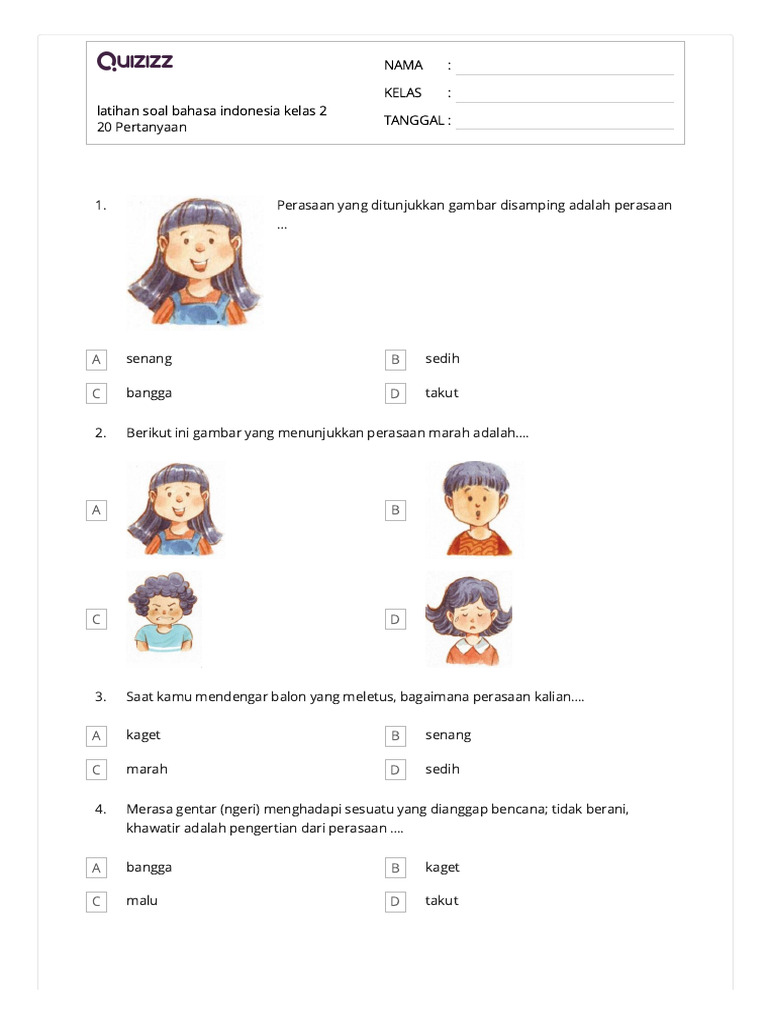 Latihan Soal Bahasa Indonesia Kelas 2 | PDF